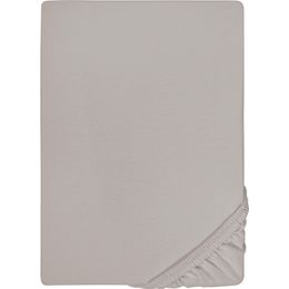 Spannbettlaken Biberna "Conny", grau (sturmgrau), 1 Stk., Jersey-Elasthan, 90-100x190-220 40cm, Jersey-Elasthan, Obermaterial: 95% Baumwolle, 5% Elasthan, Bettlaken, Spannbettlaken, hochwertiges Jersey-Elasthan geeignet f&uuml;r Wasser- und Boxspringbetten