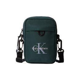 Umh&auml;ngetasche Calvin Klein "BOLD LOGO NYLON SLIM REPORTER", Damen, Gr. B/H/T: 14cm x 18cm x 5cm, petrol, Nylon, unifarben, Taschen Umh&auml;ngetasche, Mini Bag, Schultertasche unisex, mit CK-Logo