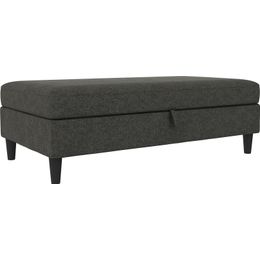 Stauraumhocker DOREL HOME "Hartford", grau (anthrazit), B:130cm H:43cm T:69cm, Hocker, Polsterhocker mit Stauraum, frei im Raum stellbar, Sitzh&ouml;he 43 cm