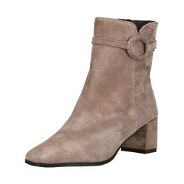 Stiefelette Caprice "Caprice Stiefelette Veloursleder", Damen, Gr. 38, beige (taupe), Veloursleder, Schuhe Stiefelette
