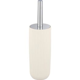 WC-Garnitur Wenko "Agropoli", wei&szlig; (wei&szlig;, wei&szlig;, silber), H:36,5cm L:10cm, Kunststoff, Reinigungsb&uuml;rsten, cremewei&szlig;, mit geschlosssener Form