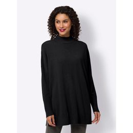 Strickpullover Heine "Pullover", Damen, Gr. 42, schwarz, 50% Viskose, 28% Polyester, 22% Polyamid, unifarben, Pullover Strickpullover