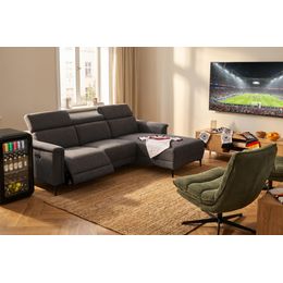 Ecksofa OTTO HOME "LUND, L-Form, 261cm, man. o. elektr. Relaxfunktion (mit USB-A)", grau (anthrazit), B:261cm H:97cm T:179cm, Webstoff 100% Polyester, Sofas, Ecksofa, und Kopfteilverstellung