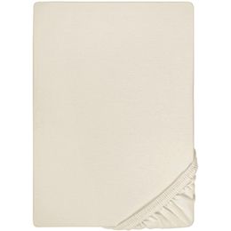 Spannbettlaken Biberna "Conny", grau (hellgrau), 1 Stk., Jersey-Elasthan, 90-100x190-220 40cm, Jersey-Elasthan, Obermaterial: 95% Baumwolle, 5% Elasthan, Bettlaken, Spannbettlaken, hochwertiges Jersey-Elasthan geeignet f&uuml;r Wasser- und Boxspringbetten