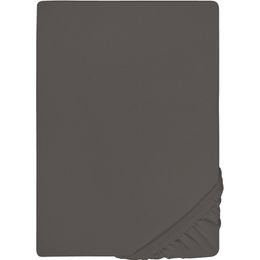 Spannbettlaken Biberna "Conny", grau (dunkelgrau), 1 Stk., Jersey-Elasthan, 90-100x190-220 40cm, Jersey-Elasthan, Obermaterial: 95% Baumwolle, 5% Elasthan, Bettlaken, Spannbettlaken, hochwertiges Jersey-Elasthan geeignet f&uuml;r Wasser- und Boxspringbetten
