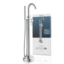 Sch&uuml;tte Wannenarmatur SCH&Uuml;TTE "CORNWALL", grau (chromfarben), B:20cm H:102cm T:17,1cm, Messing, Armaturen, freistehende Badewanne Armatur,Mischbatterie Badewanne, Wasserhahn Bad