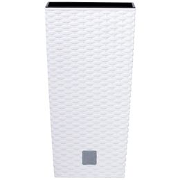Pflanzk&uuml;bel Prosperplast "Rato square", wei&szlig; (wei&szlig;, graues label), H:37,6cm T:20cm, Kunststoff, Pflanzgef&auml;&szlig;e, Pflanzk&uuml;bel, BxTxH: 20x20x37,6 cm