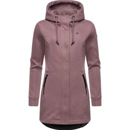 Kapuzensweatjacke Ragwear "Letti Bonded", Damen, Gr. XXXL(46), lila (mauve), Feinstrick, Obermaterial: 100% Polyester. Innenfutter: 100% Polyester, tailliert ca. Mitte Oberschenkel, hoch geschlossener Ausschnitt, &Auml;rmel ohne &Auml;rmelschlitz normaler Saum, Sweatjacken, Sportliche Kapuzenjacke in Feinstrick-Optik