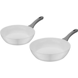 Pfannen-Set GSW "Fiona", wei&szlig;, &Oslash;:28cm, Pfannen, wei&szlig;, kratzfeste ILAG CERAMIC-Veredelung, Induktion