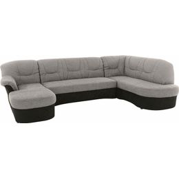 Wohnlandschaft DOMO collection "SARAFINA 295x83x180 cm, auch mit Federkern f&uuml;r mehr Sitzkomfort", schwarz-wei&szlig; (schwarz, wei&szlig;, grau), B:295cm H:83cm T:180cm, Luxus-Microfaser (92% Polyester, 8% Nylon);Microfaser PRIMABELLE (100% Polyester);Microfaser PRIMABELLE (100% Polyester) / Struktur (90% Polyester; 10% Polyacryl), Sofas, Wohnlandschaft, whlw. mit Bettfunktion, elegantes Design, U-Form