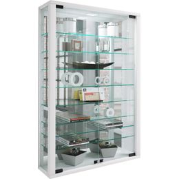 Wandregal Vcm "Wandvitrine Glasvitrine Vitrosa Mini Spiegel", wei&szlig;, B:59cm T:18cm, Regale, Wandregal