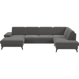 Sit & More Wohnlandschaft SIT & MORE "Morris Jubi", grau (stone), B:335cm H:82cm T:212cm, 100% Polyester, Sofas, Wohnlandschaft, wahlweise mit Armteilverstellung, Bettfunktion & Bettkasten