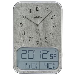 Funkwanduhr AMS, bunt, Wanduhren, B/H/L: 23cm x 3cm x 37cm, Quarzuhr,Kunststoff,Wohnzimmer,Esszimmer,K&uuml;che,Arbeitszimmer,B&uuml;ro,Flur