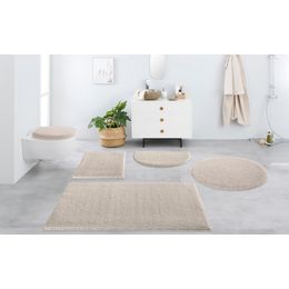 Badematte OTTO HOME "Vanessa, Badvorleger, Badezimmer Teppich" Gr. 11, beige, H:10mm, Polyester, Badematten, Badematte, Badteppich, weiche Haptik, unifarben