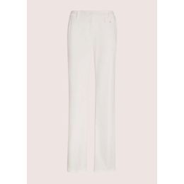 Madeleine Mode Stoffhose MADELEINE "Palazzohose Sommerhose mit Formbund", Damen, Gr. 21, N + K Gr, wei&szlig; (wollwei&szlig;), Obermaterial: 68% Baumwolle CO. 29% Polyamid PA. 3% Elasthan EL., Modern, weit, Hosen Stoffhose, Weite Hose mit Zierpatte