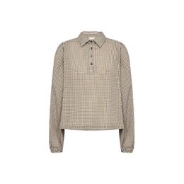 Blusentop WASABI CONCEPT "Wasabi Concept Shirt WA-SAINA 1", Damen, Gr. 46-48, 8900c rocky road combi, Obermaterial: 100% Baumwolle, Blusen Blusentop