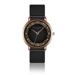 Quarzuhr AMELIA PARKER "AB1-B048B", schwarz, Armbanduhren, Damen, Quarzuhr