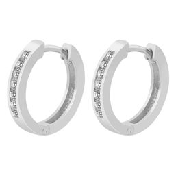 Adelia&acute;s Klappcreolen ADELIA&acute;S "Damen Ohrringe &ndash; Klappcreole aus 925 Silber mit Zirkonia", Damen, Gr. Damen, Silber 925 (Sterlingsilber), silber, Ohrringe Klappcreolen, Sch&ouml;ne Geschenkidee zum Jubil&auml;um