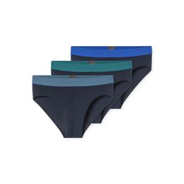 Slip Schiesser "Slip 3PACK Rio-Slip 3er Pack", Herren, Gr. M, bunt (blau, gr&uuml;n, grau), Obermaterial: 95% Baumwolle CO. 5% Elasthan EL., Unterhosen Slip