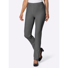 Schlupfhose Classic Basics, Damen, Gr. 46, Normalgr&ouml;&szlig;en, grau (anthrazit), 95% Polyester, 5% Elasthan, unifarben, Hosen Schlupfhose