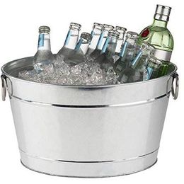 Wein- und Sektk&uuml;hler BUDDY'S, silber, B:28cm H:22cm T:40cm, Metall, Eisk&uuml;bel, Fassungsverm&ouml;gen 11 Liter, Metall