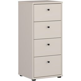 Kommode FORTE "Tempra, Kommode, 4 Schubk&auml;sten, H&ouml;he 85,5 cm", sand, B:38,6cm H:85,5cm T:34,8cm, Sideboards, Kommode, Breite 38,6 cm