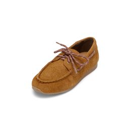 Marc O'Polo Bootsschuh MARC O'POLO "aus langhaarigem Veloursleder", Damen, Gr. 37, braun (m731), Obermaterial: 100% Leder (Rind), unifarben, Schuhe Bootsschuh