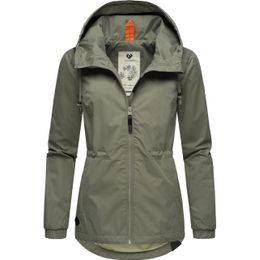 Outdoorjacke Ragwear "Danka", Damen, Gr. XXXL(46), gr&uuml;n (gr&uuml;ngelb), Au&szlig;enmaterial: 100% Polyester. Innenfutter: 100% Polyester, regular fit h&uuml;ftbedeckend, &Auml;rmel ohne &Auml;rmelschlitz elastischer Bund mit innenliegendem Gummizug, Jacken Outdoorjacke, Wasserdichte &Uuml;bergangsjacke mit gro&szlig;er Kapuze