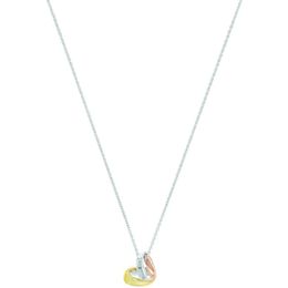Kette mit Anh&auml;nger Amor "Herz", rosa (silberfarben, gelbgoldfarben, ros&eacute;goldfarben), Halsketten, Damen, Silber 925 (Sterlingsilber), L: 45 B: 1,2mm, B:1,2mm