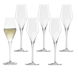 Champagnerglas ST&Ouml;LZLE "Champagnergl&auml;ser Quatrophil 290 ml 6er Set transparent", bunt (transparent), Glas, Trinkgef&auml;&szlig;e
