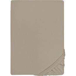 Spannbettlaken Biberna "Conny", blau (basalt), 1 Stk., Jersey-Elasthan, 90-100x190-220 40cm, Jersey-Elasthan, Obermaterial: 95% Baumwolle, 5% Elasthan, Bettlaken, Spannbettlaken, hochwertiges Jersey-Elasthan geeignet f&uuml;r Wasser- und Boxspringbetten