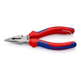 Knipex 08 22 145 T Spitz-Kombizange mit Befestigungs&ouml;se schwarz atramentiert 145 mm)