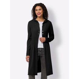 Strickjacke Heine, Damen, Gr. 44, schwarz, 50% Baumwolle, 50% Polyacryl, unifarben, Strickjacken Strickjacke
