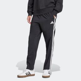 Sporthose adidas Sportswear "ESSENTIALS 3-STREIFEN STANFORD OPEN HEM", Herren, Gr. XL, N-Gr, schwarz-wei&szlig; (schwarz, wei&szlig;, normal, gr.), Obermaterial: 100% Polyester, Hosen Sporthose, f&uuml;r vielseitige Aktivit&auml;ten, weiches Material, mit Kordelverschluss