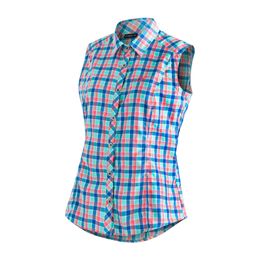Funktionsbluse Maier Sports "Paloma", Damen, Gr. 44, kariert, 85% Polyester, 15% Viskose, Blusen, &auml;rmellose Damen Bluse, sommerliches Blusen-Shirt, Karobluse, Reg. Fit