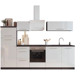 K&uuml;che respekta "Amanda", wei&szlig; (k&uuml;che: wei&szlig;, front: wei&szlig;, korpus: eiche grau nachbildung, arbeitsplatte: eiche grau nachbildung), B:280cm H:200cm T:60cm, Komplettk&uuml;chen-Sets, Breite 280 cm, mit Soft-Close, in exklusiver Konfiguration f&uuml;r OTTO