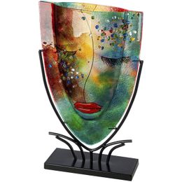 Tischvase CASABLANCA BY GILDE "Gesichtsvase oval Violet lila H. 49 cm", lila, B:30cm H:49cm T:10,5cm, Glas, Metall, Vasen