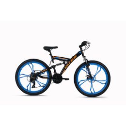 Mountainbike WYLD "WYLD Mountainbike Fully 26'' Topspin schwarz-blau" Gr. 51, schwarz, blau, schwarz, Fahrr&auml;der, Herren, 51cm, 26 Zoll (66,04cm) hinten: 26 Zoll (66,04cm)