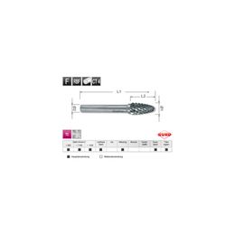 Ruko Hartmetall Fr&auml;sstift Form F Rundbogen (RBF) (116031B)