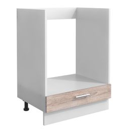 Herdumbauschrank Vcm "Ofenschrank Breite 60 cm Herdschrank K&uuml;che Esilo F", braun (wei&szlig;, sonoma, eiche), B:60cm T:46cm, Obermaterial: 100% Holz Wood., Schr&auml;nke, Herdumbauschrank