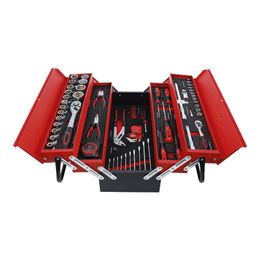 BGS DIY Metall-Werkzeugkoffer inkl. Werkzeug-Sortiment 86-tlg. aus Metall mit Werkzeugen und Schaumstoffeinlage f&uuml;r Werkstatt, 6056)