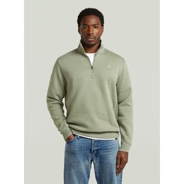 G-Star Raw Longpullover G-STAR "Premium Core Half Zip Sweater", Herren, Gr. L, gr&uuml;n (lt orphus), Obermaterial: 55% Baumwolle, 45% Polyester, Pullover Longpullover