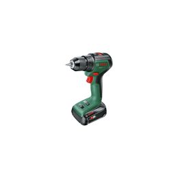 Bosch UniversalDrill 18V-60 Akku-Zweigang-Bohrschrauber mit Syneon Chip und Power for ALL System 18 V 2 Ah 06039D7001)