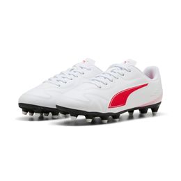 Fu&szlig;ballschuh Puma "VITORIA II FG/AG JR", Kinder, Gr. 35, Puma wei&szlig;, Puma rot, Synthetik, Schuhe Fu&szlig;ballschuh, f&uuml;r Rasen- und Kunstrasenpl&auml;tze