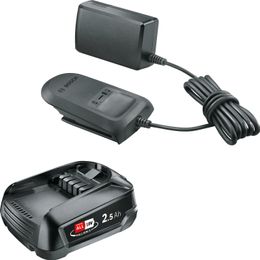 Bosch Home and Garden Akku Starter-Set BOSCH HOME & GARDEN "&raquo;PBA 18V 2.5Ah&laquo;", schwarz, B:11,77mm H:6,81mm T:23,21mm, Akkumulatoren, inkl. Ladeger&auml;t