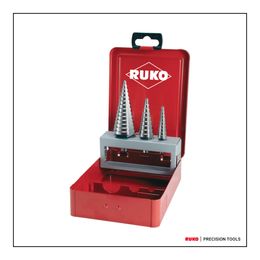 Ruko Stufenbohrersatz D.4-12/4-20/4-30mm HSS geradegenutet 3tlg.Metallkassette (101326)