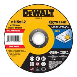 Dewalt EXTREME Trennscheibe 115x1,2x22,23mm Inox Typ 41 (flach) DT43903-QZ)