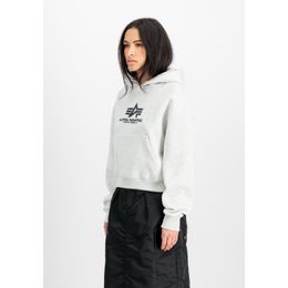 Hoodie Alpha Industries "Basic Hoodie BL PP W", Damen, Gr. L, grau (pastel grau melange), Obermaterial: 80% Baumwolle, 20% Polyester, Sweatshirts Hoodie
