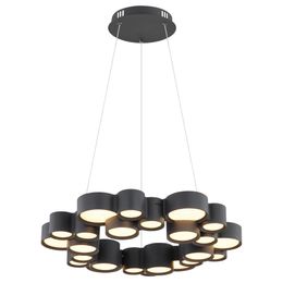 Globo LIGHTING H&auml;ngeleuchte "DARLA", anthrazit matt, 1, &Oslash; 59cm H: 120cm, 1 Stk., Leuchten, H&auml;ngeleuchte mit Kristallen, modern, hell & dekorativ, H&auml;ngeleuchte