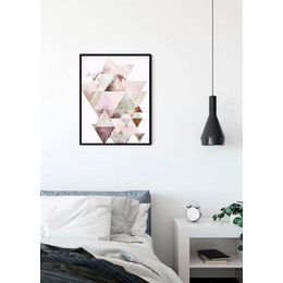 Bild Komar "Triangles Red", bunt (farbe bild(er): bunt), B:50cm H:70cm, Holz, Papier, Bilder, Bild, Wandbild zur Dekoration - ohne Rahmen